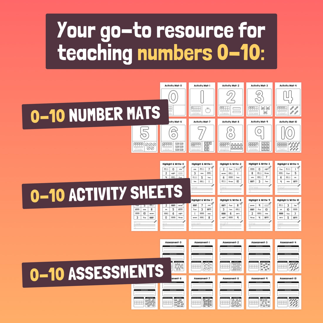 Kindergarten Numbers Unit – That Little Robot
