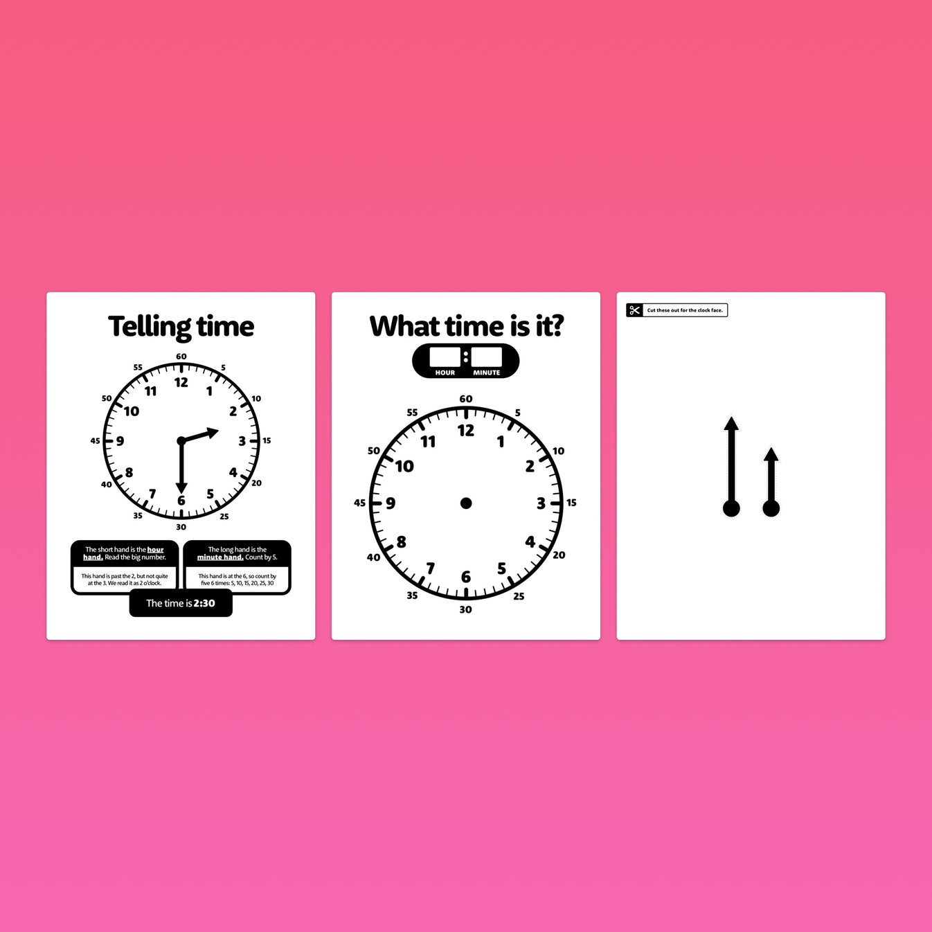 Analog Clocks Anchor Charts (Printable PDF) – That Little Robot