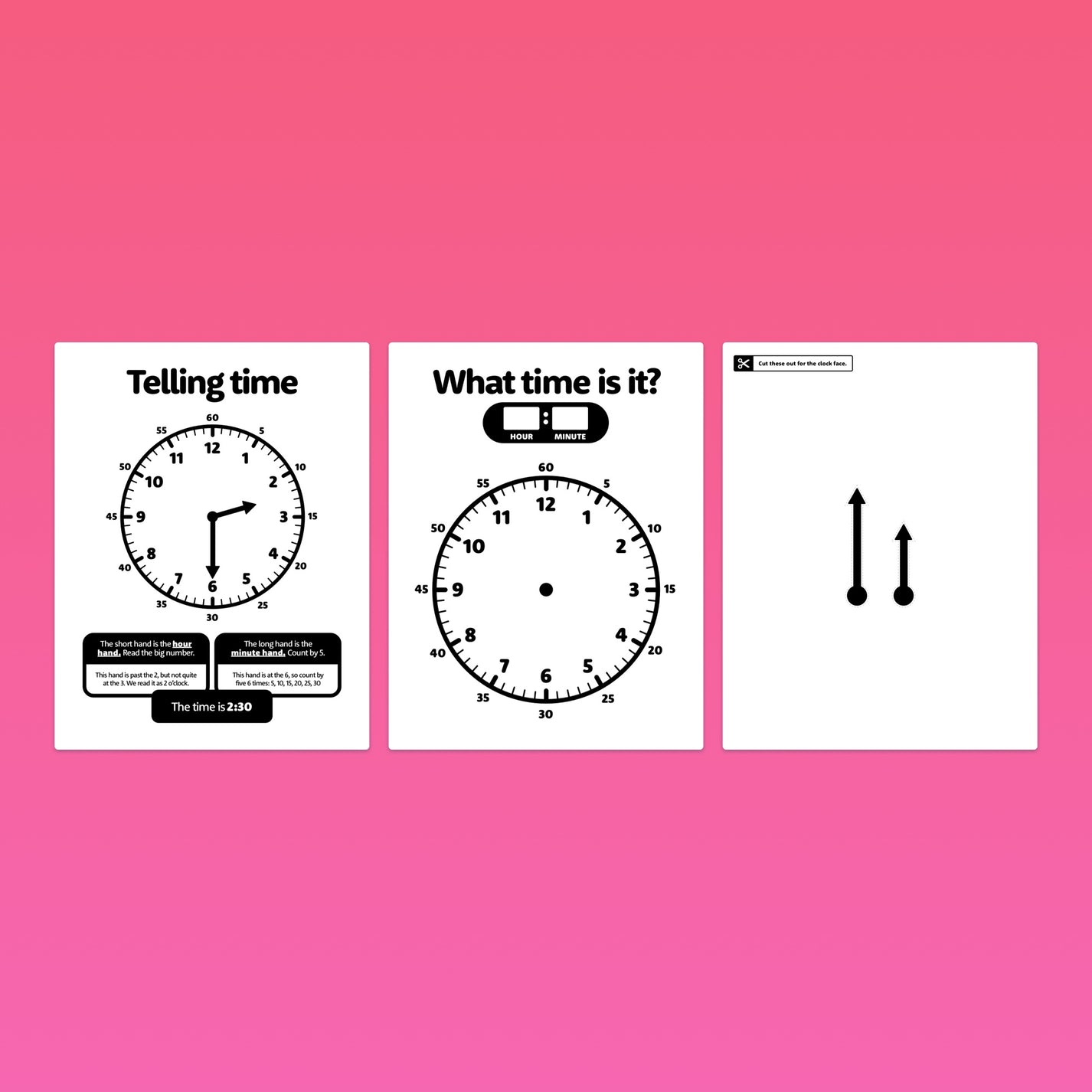 Analog Clocks Anchor Charts (Printable PDF) – That Little Robot
