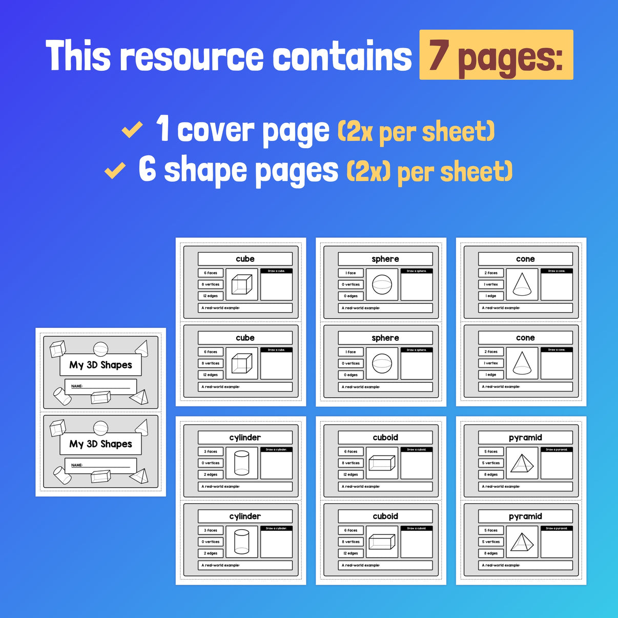 3D Shapes Flip Book (Printable PDF) – That Little Robot