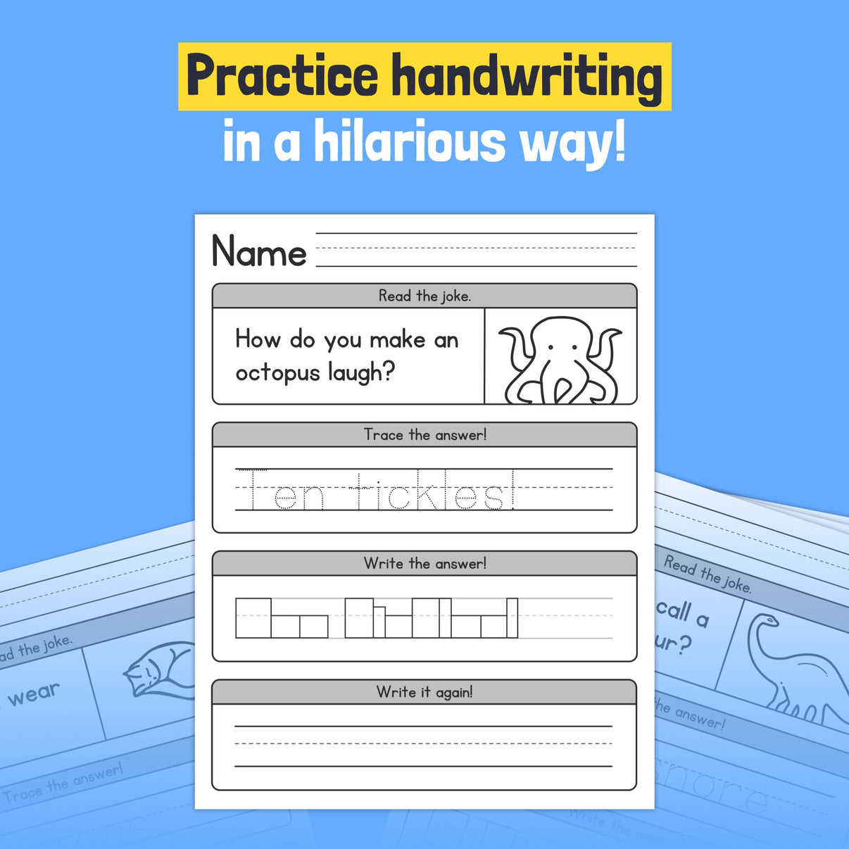 Funny Handwriting Worksheets (Printable PDF) – That Little Robot