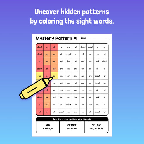 Sight Word Mystery Picture Worksheets – That Little Robot