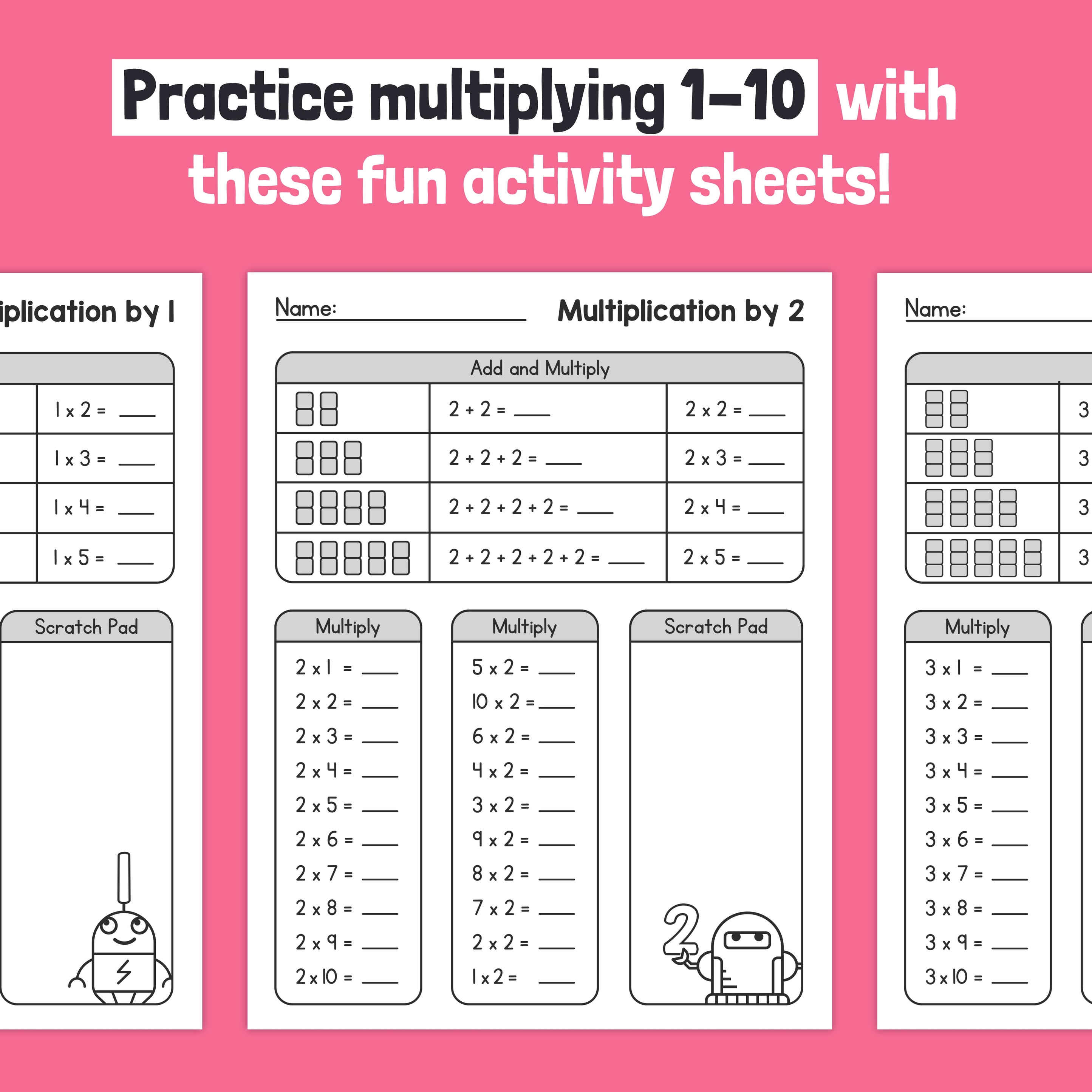 Robot Times Table Worksheets – That Little Robot