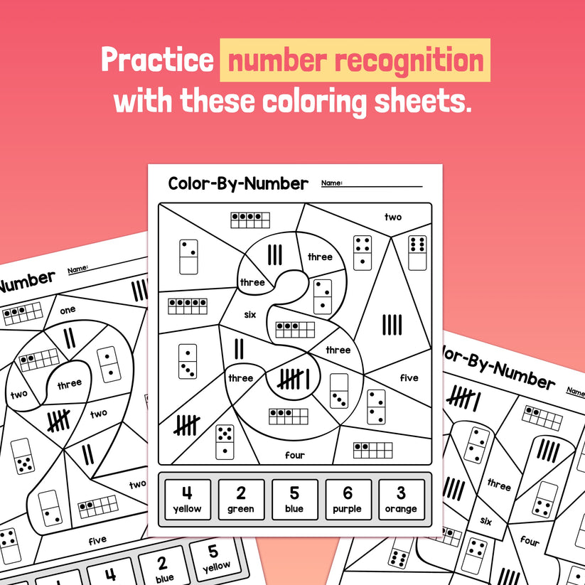 0-10 Color-by-Number Worksheets (Printable PDF) – That Little Robot
