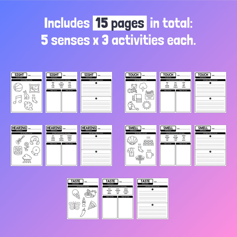 5 Senses Mini Unit (Printable PDF) – That Little Robot