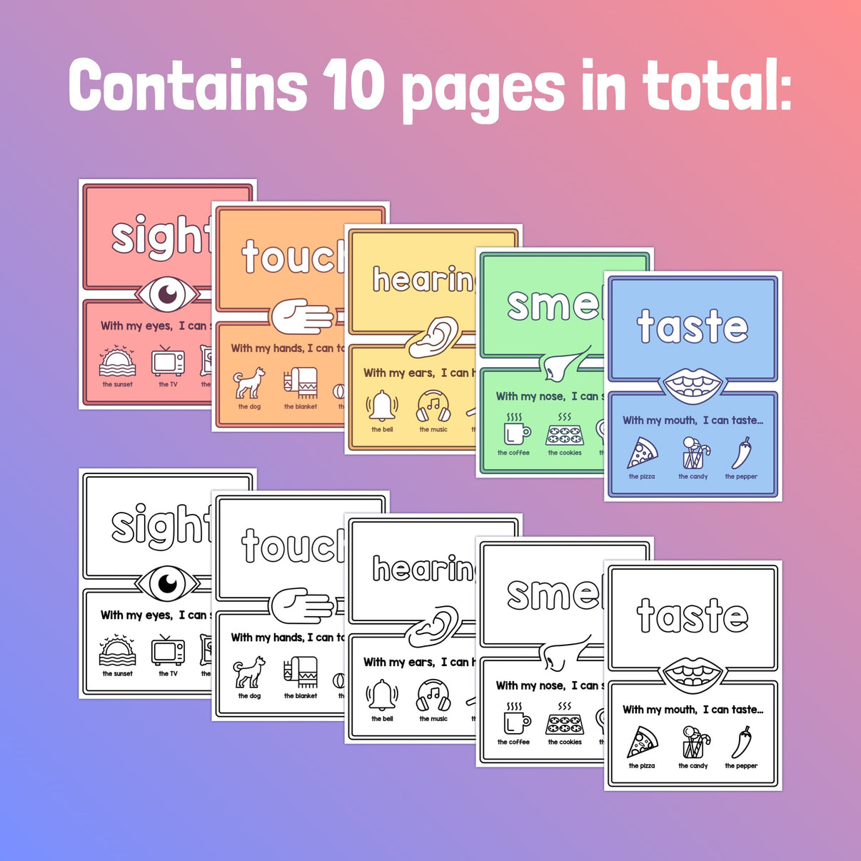 5 Senses Anchor Charts (Printable PDF) – That Little Robot