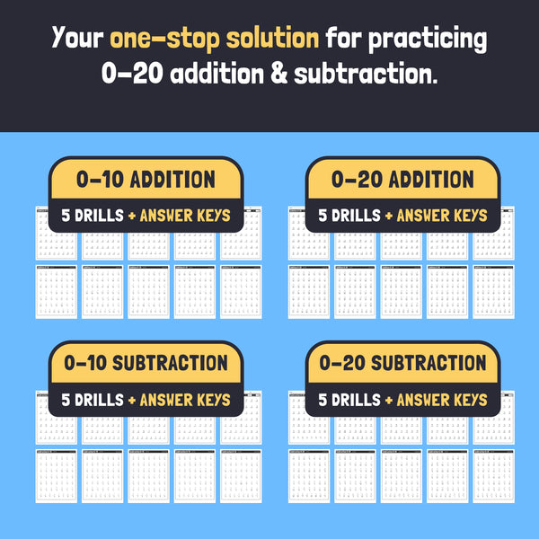 Differentiated Addition and Subtraction Drills (Printable PDF) – That ...